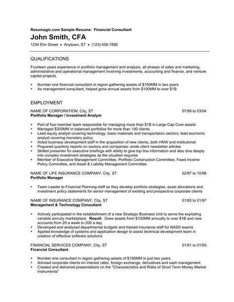Finance Resume Template Word Financial Associate Resume Template