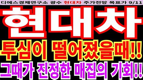 현대차 주가전망 투심이 떨어졌을때 그때가 진정한 매집의 기회 Feat 디에스경제연구소 광수 목표가 Youtube