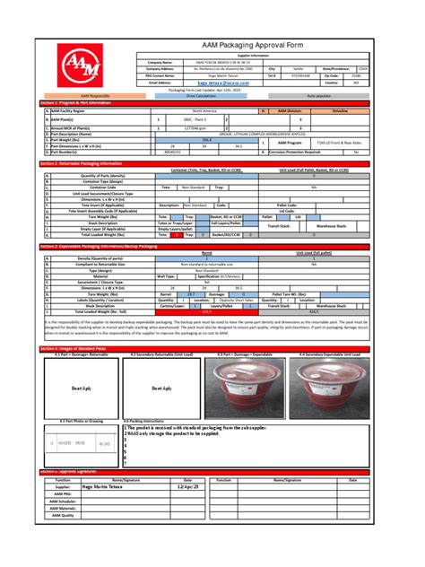 Packaging Form Pdf Pallet Warehouse