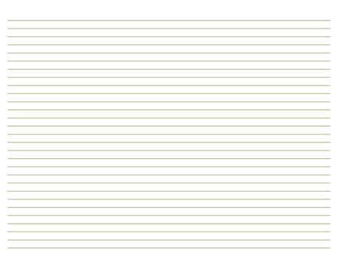 Printable Landscape Olive Green Lined Paper Narrow Ruled For Letter Paper
