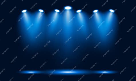 Premium Vector Spotlights Illuminate Blue Lighting Stadium Background Spotlight Effect