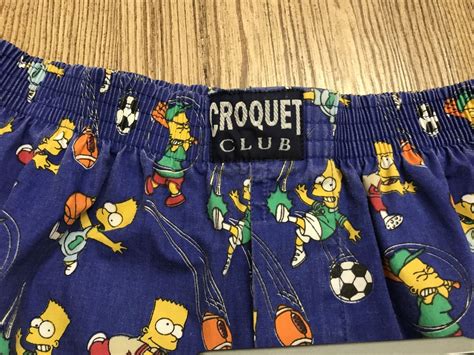Vintage Bart Simpson Boxer Shorts Lounge Croquet Club… Gem