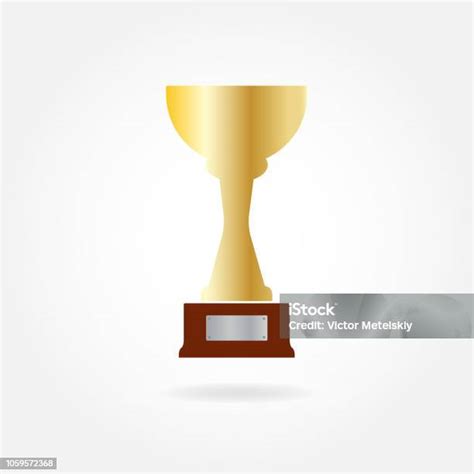 트로피 컵 아이콘 흰색 배경에 고립입니다 골드 승리 챔피언 컵입니다 벡터 일러스트입니다 1위에 대한 스톡 벡터 아트 및 기타