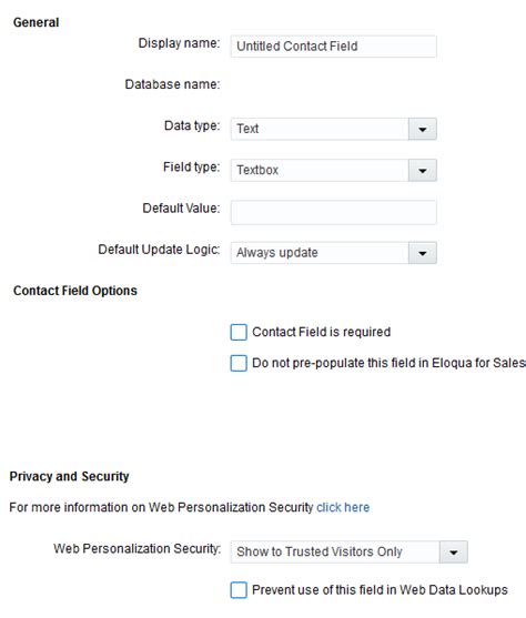 Creating Contact Fields