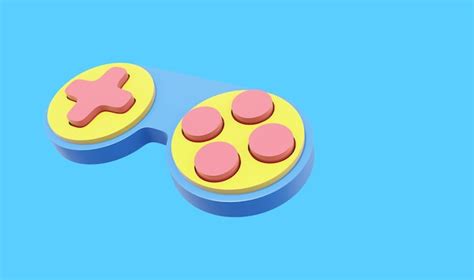 Premium Photo Minimalistic Console Game Controller Multicolored Icon On Blue Background With