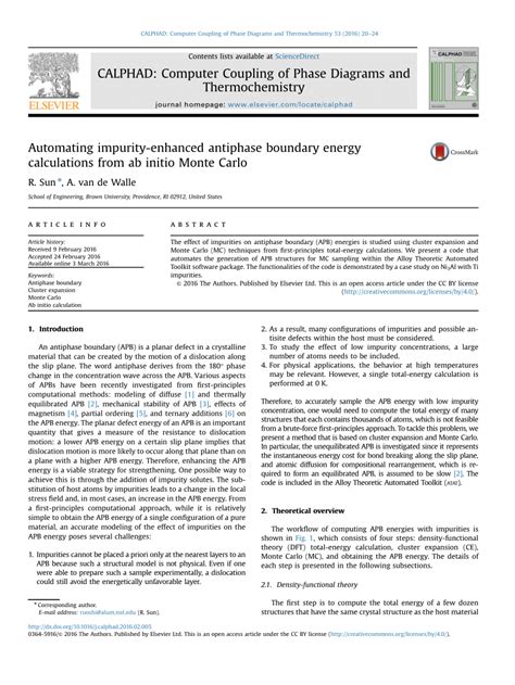 Pdf Automating Impurity Enhanced Antiphase Boundary Energy Calculations From Ab Initio Monte Carlo