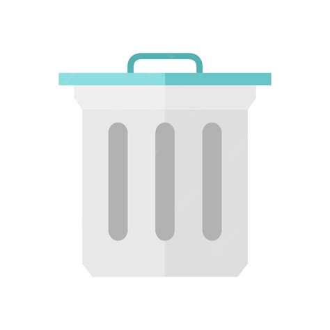 Premium Vector Trash Bin Icon In Flat Color Style