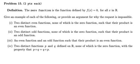 Solved Problem 15 2 Pts Each Definition The Zero
