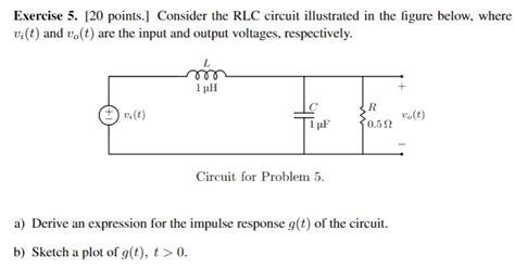 Solved Exercise Points Consider The RLC Circuit Chegg