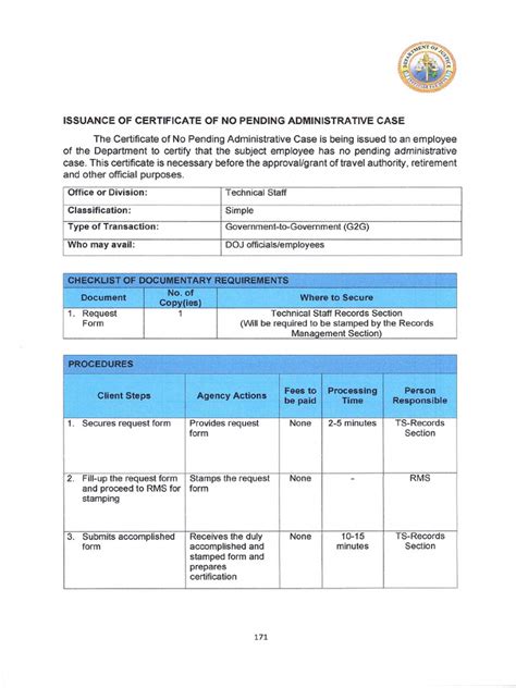 2020 2151 Issuance Of Certification Of No Pending Administrative Case Pdf