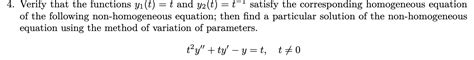 solved 4 verify that the functions y1 t t and y2 t t−1