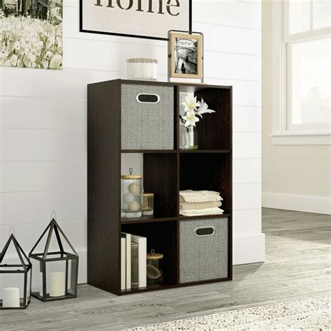 Sauder 6 Cube Modern Organizer Bookcase Cubicle Shelf Storage Unit