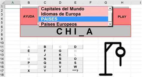 Ahorcado Excel Juego Del Ahorcado Excel Juego Ahorcado Experto En
