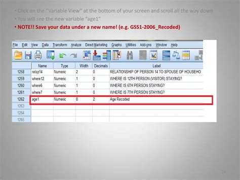 Recode Age Variable In Spss Ppt