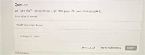 solved let f x 10x3 2 calculate the arc length of the