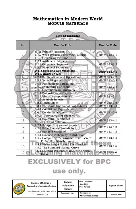 3 Bsais Mmw 113 21 Module Lecture Notes Bachelor Of Science In