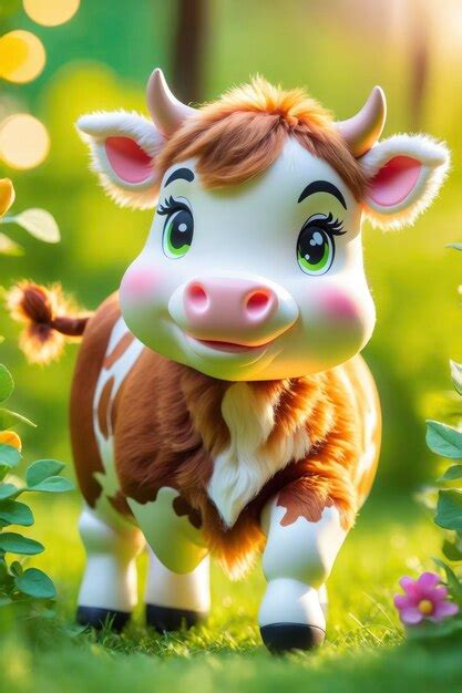 Premium Photo Black And White Tiny Cow In A Vibrant And Cheerful Atmosphere