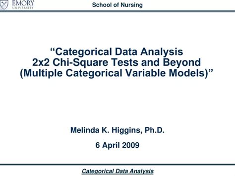 Ppt “categorical Data Analysis 2x2 Chi Square Tests And Beyond