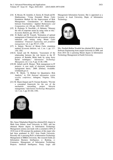 The Use Of Monte Carlo Simulation In Quantitative Risk Assessment Of It Projects Pdf