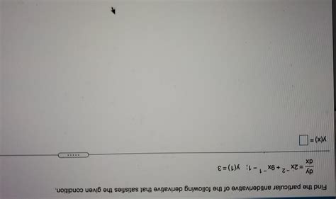 Solved Find The Particular Solution For The Initial Value Chegg