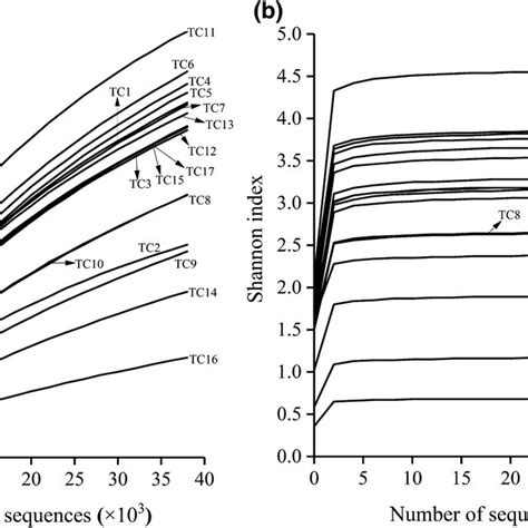 Rarefaction Curve A And Shannon Index Curve B Download Scientific