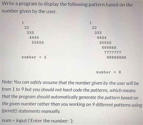Solved Write A Program To Display The Following Pattern