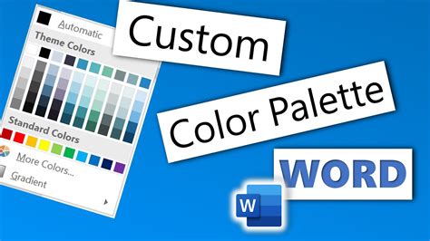 Custom Colors In Ms Word Youtube