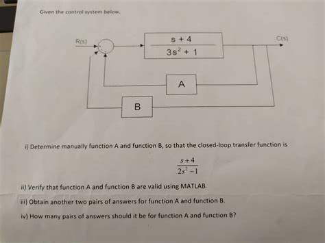given the control system below r s s 4 35² 1 i