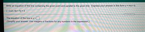 Solved Write An Equation Of The Line Containing The Given Chegg