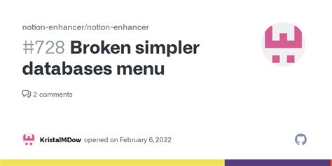 broken simpler databases menu · issue 728 · notion enhancer notion