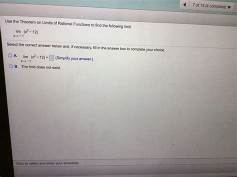 solved use the theorem on limits of rational functions to