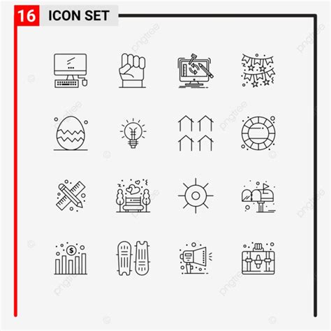 16 Vector Hd Images Set Of 16 Vector Outlines On Grid For Red For Estate Thanksgiving Png