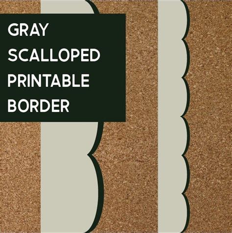 Modern Gray Scalloped Bulletin Board Border Printable PDF Modern and Neutral Classroom Décor