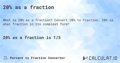 20 As A Fraction Calculatio
