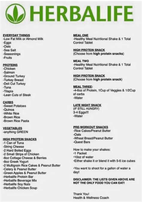Herbalife Meal Plan Artofit
