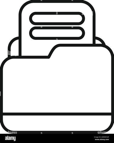 Folder Password Icon Outline Vector Id Process Password Secure