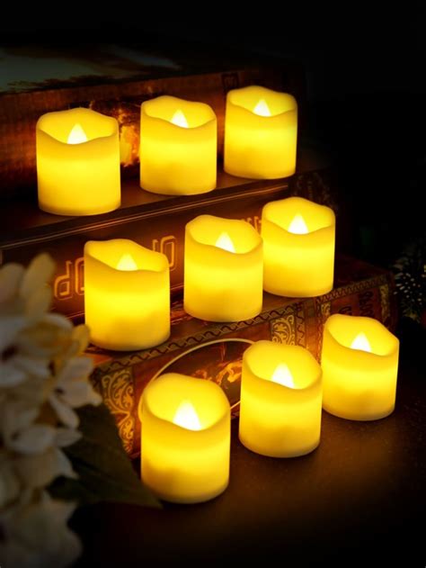 6pcs Led Flameless Candle Light With 3pcs Lr41 Constant Brightness