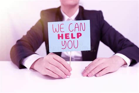 Writing Displaying Text We Can Help You Business Concept Support Assistance Offering Customer