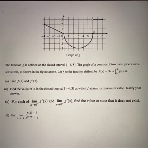 solved 4 3 2 1ol 3 4 5 7 31 graph of g the function g is