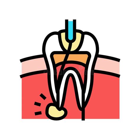 Root Canal Treatment Color Icon Vector Illustration Stock Vector
