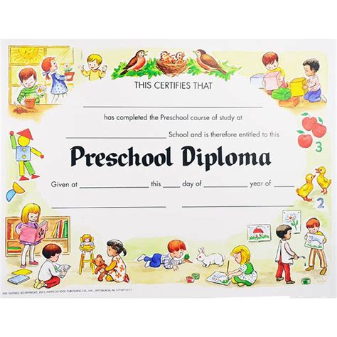 Printable Preschool Diplomas Free Pdf