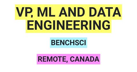 Hiring Vp Ml And Data Engineering In Remote Benchsci Rdatascientistjobs