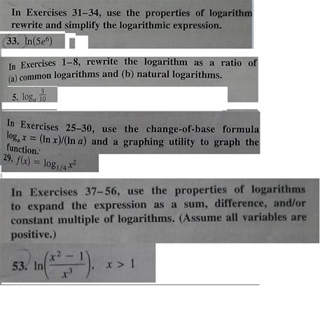 Solved In Exercises Use The Properties Of Logarithm Chegg