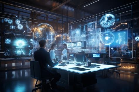 premium photo artificial intelligence research lab with generative ai