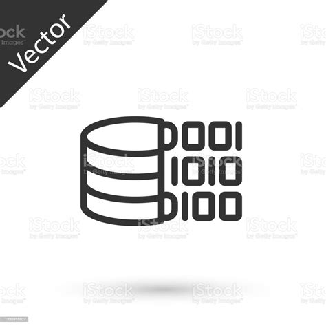 흰색 배경에서 격리된 회색 선 바이너리 코드 아이콘입니다 벡터 0에 대한 스톡 벡터 아트 및 기타 이미지 0 1 가상현실 Istock