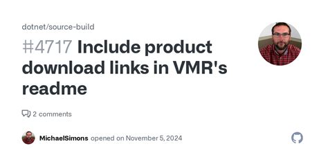 include product download links in vmr s readme · issue 4717 · dotnet