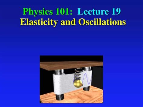 Ppt Physics 101 Lecture 19 Elasticity And Oscillations Powerpoint