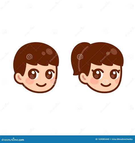Cute Anime Boy And Girl Vector Illustration 169085440