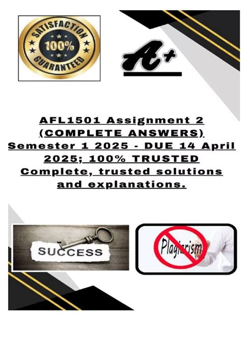 Afl1501 Assignment 2 Complete Answers Semester 1 2025 Due 14 April 2025 Afl1501 Stuvia Sa