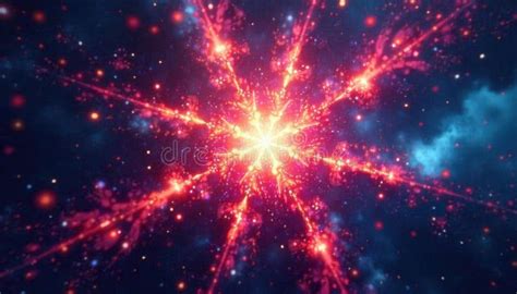 Kaleidoscopic Star Explosion Swirling Multicolored Light Beams Shimmer Glow Stock